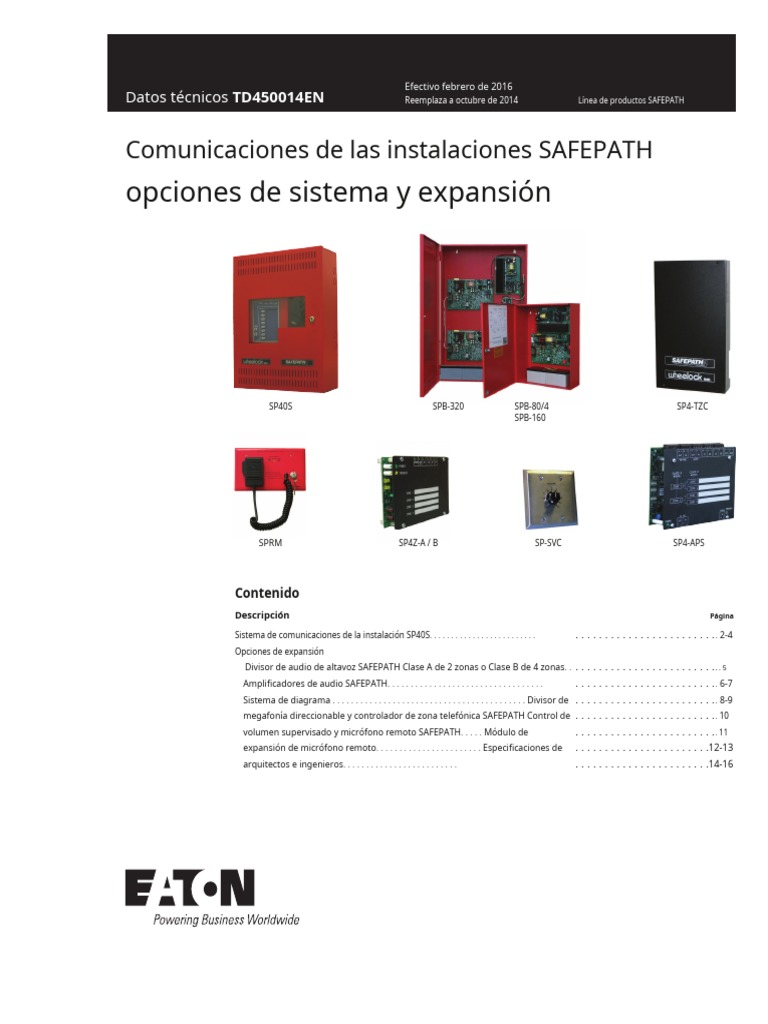 Safepath sp40s Data Sheet TD450014EN - En.es | PDF | Altoparlante ...
