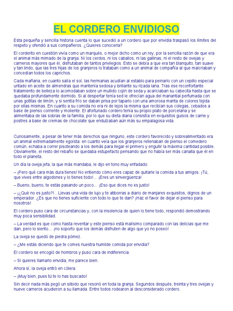 El Cordero Envidioso | PDF