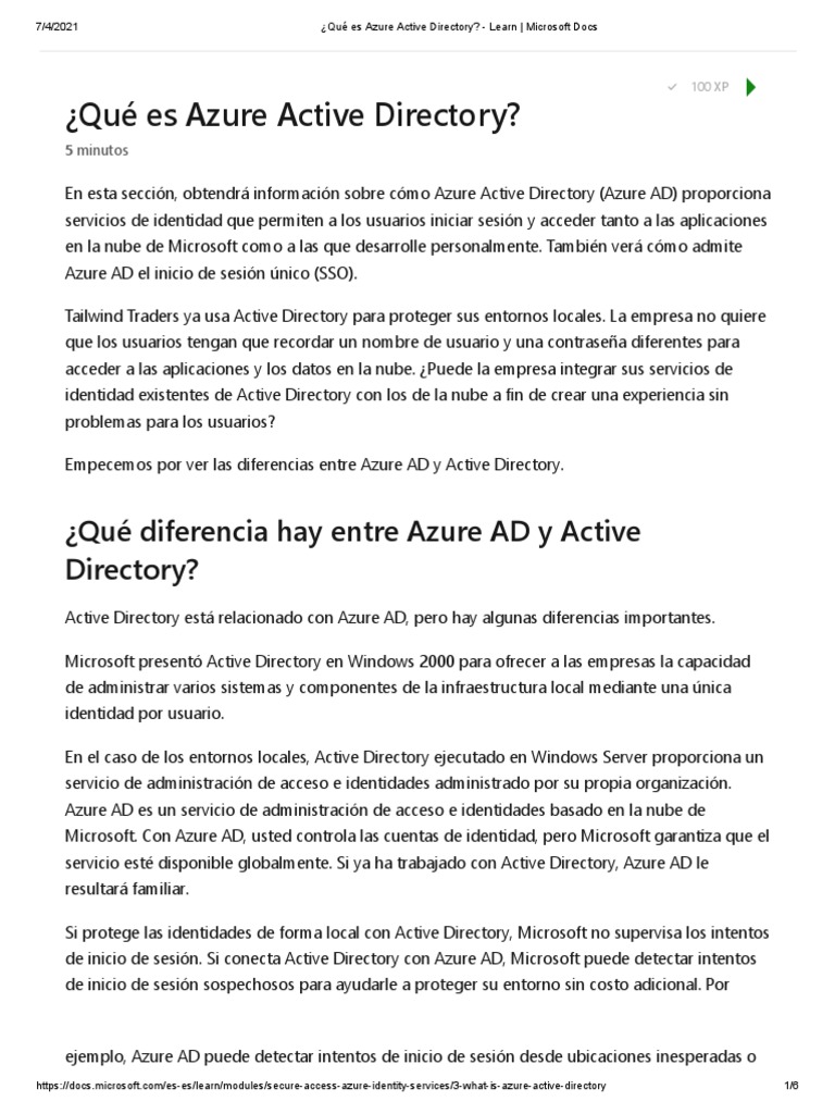 ¿Qué Es Azure Active Directory | Descargar gratis PDF | Microsoft Azure ...