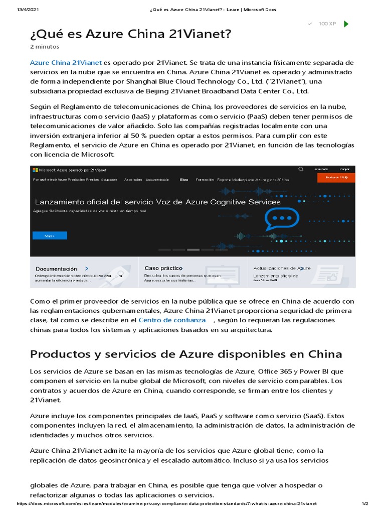 ¿Qué Es Azure China 21vianet | PDF | Microsoft Azure | Computación en ...