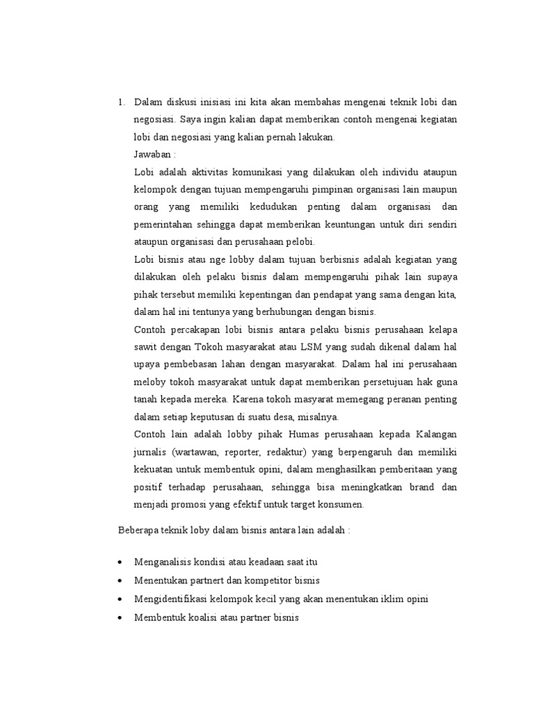 Diskusi Lobi | PDF