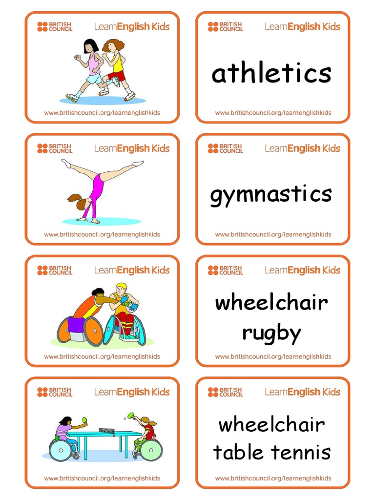 Flashcards Olympic and Paralympic Sports | PDF