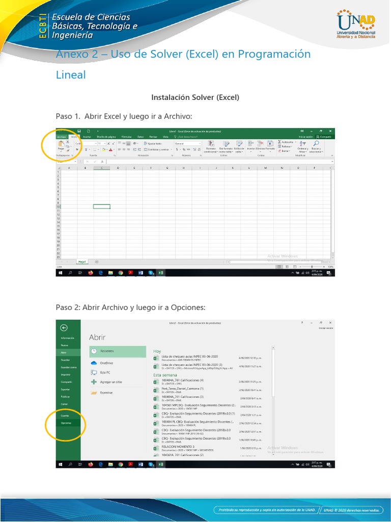 Anexo 2 - Uso de Solver (Excel) en Programación Lineal | PDF