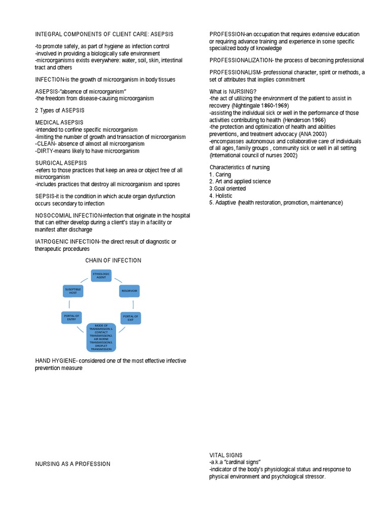 Fundamentals of Nursing Reviewer | PDF | Pain | Preventive Healthcare