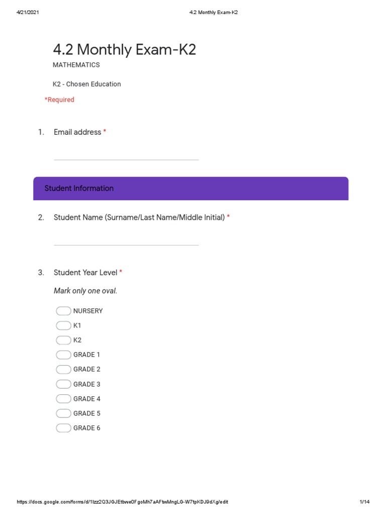 K2 Monthly Math Exam Template | PDF | Currency | Teaching Mathematics