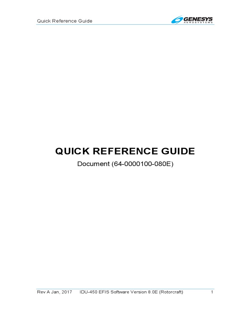 IDU-450 Rev A 8.0E R - Quick Reference Guide | PDF | Instrument Flight ...