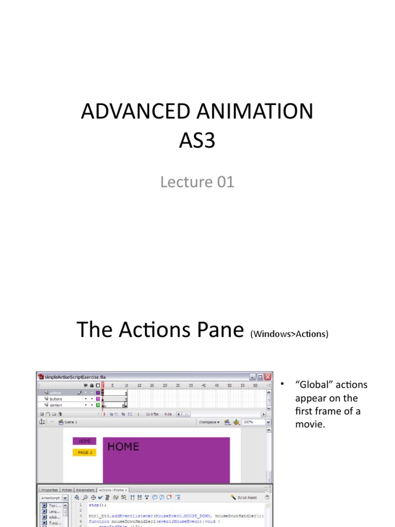 An Introduction To Advanced Animation Concepts And Actionscript Syntax Pdf Software
