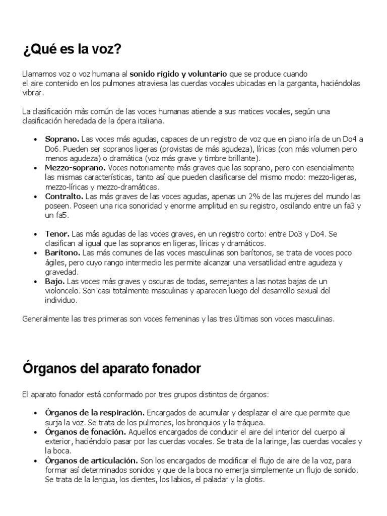 [TITULO]: ¿Qué es la voz humana? Un análisis completo de los órganos ...