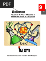 Science Grade 9: Quarter 4 - Module 2 | PDF | Trajectory | Projectiles