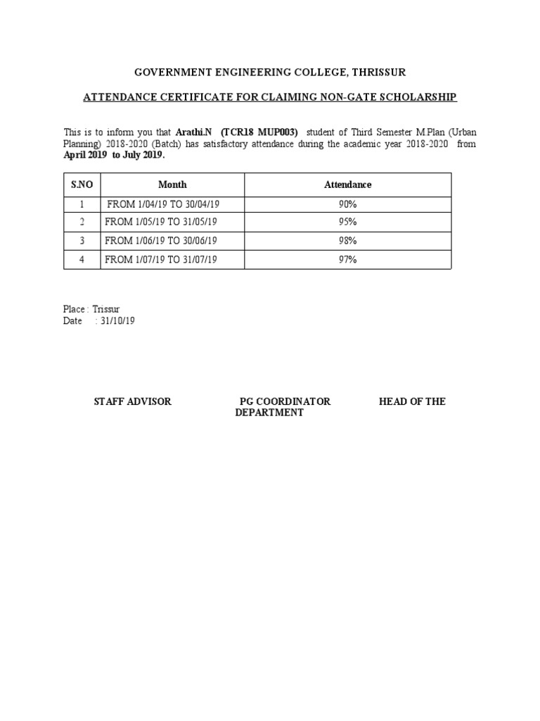 Attendence Format | PDF