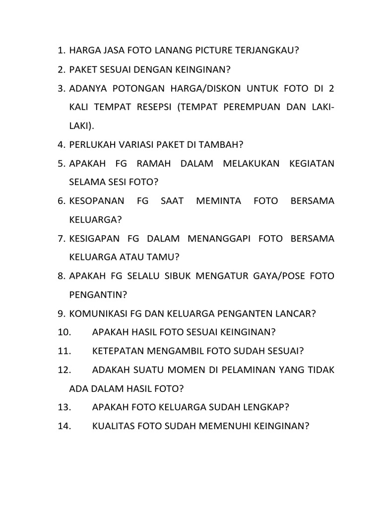 Harga Jasa Foto Lanang Picture Terjangkau | PDF