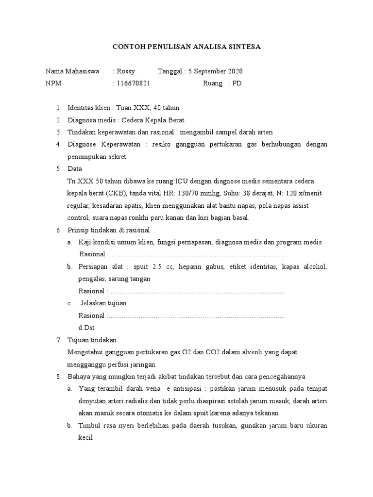 Contoh Penulisan Analisa Sintesa | PDF