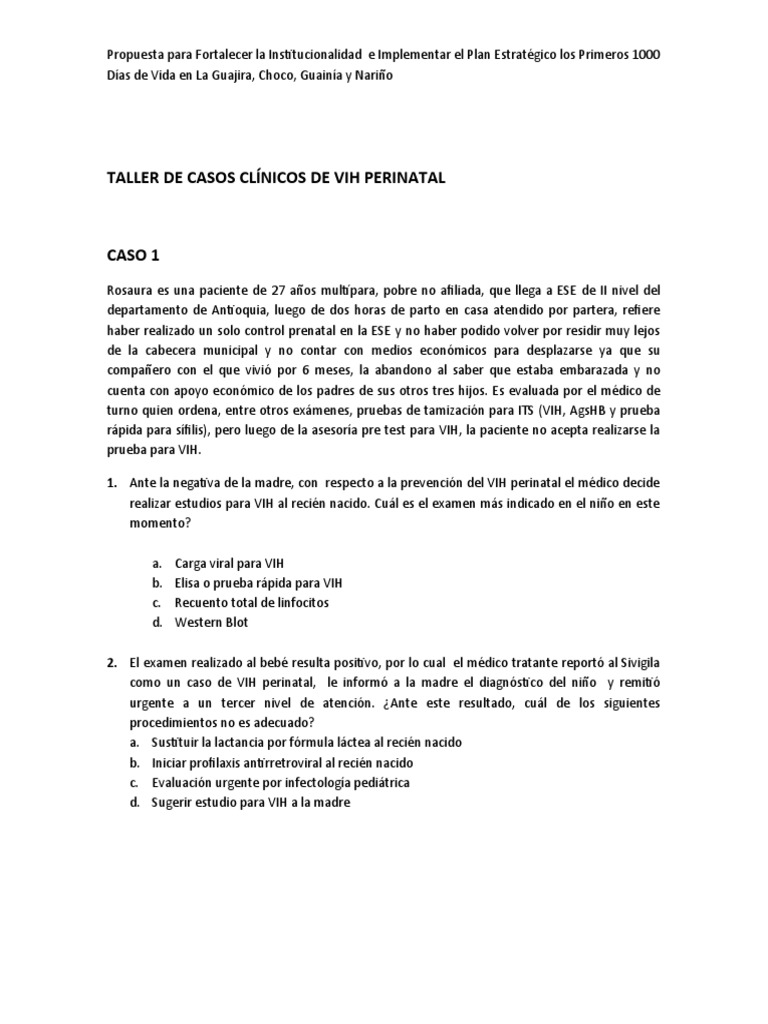 VIH Perinatal: Casos Clínicos y Propuestas | PDF | VIH | Parto