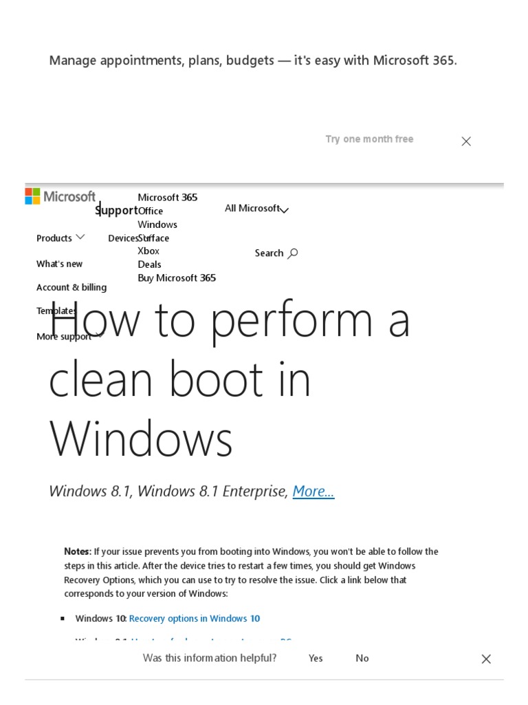 How To Perform A Clean Boot in Windows | PDF | Windows 10 | Booting