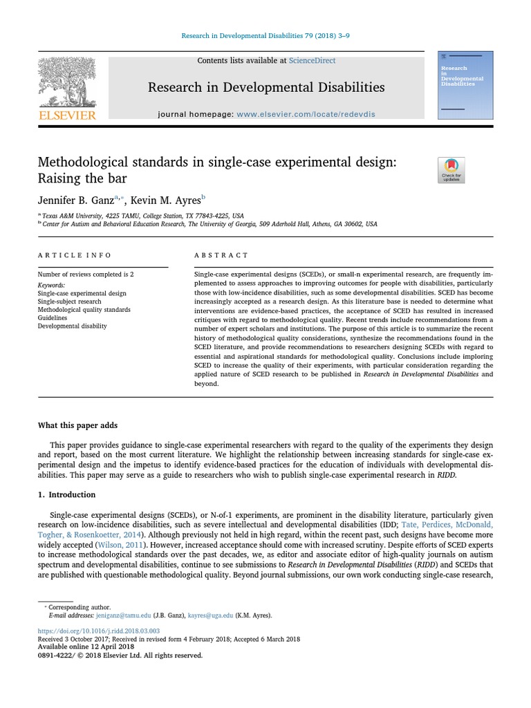 Methodological Standards in Single-Case Experimental Design | PDF ...