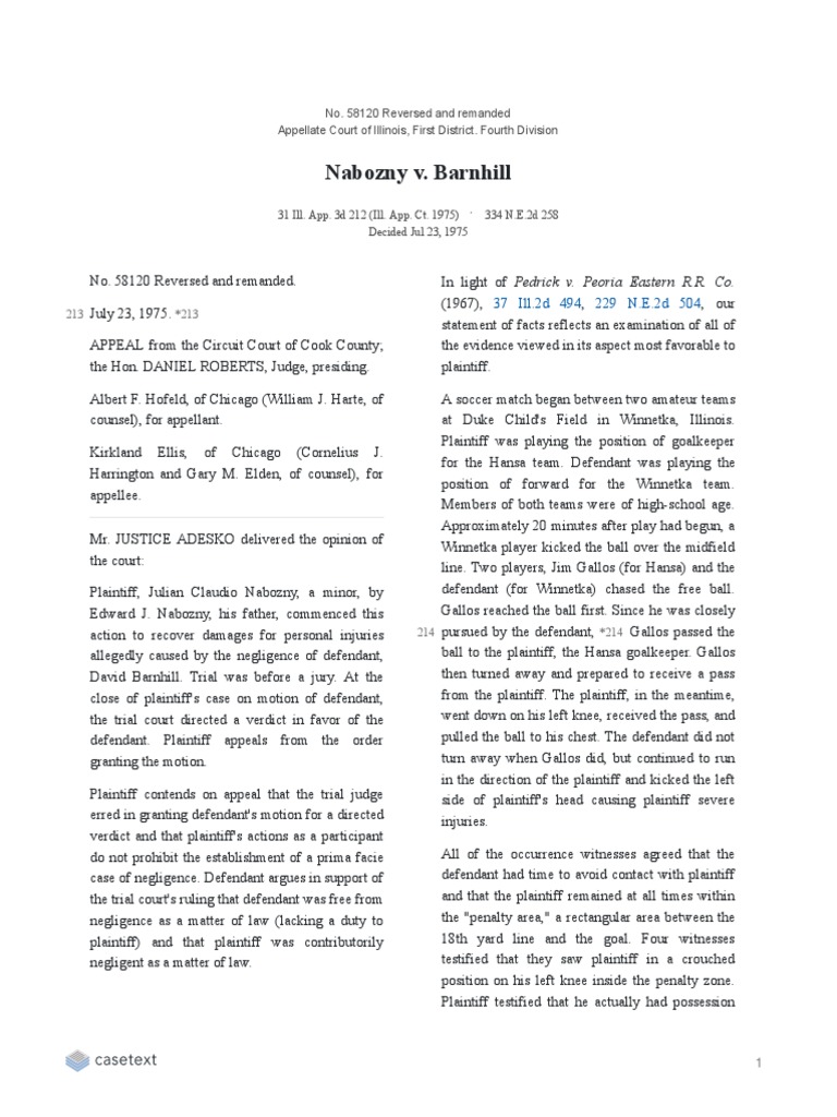 Nabozny v. Barnhill: No. 58120 Reversed and Remanded Appellate Court of ...