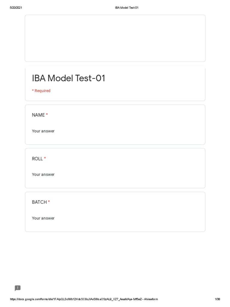 IBA Model Test-01 | PDF | Web 2.0 | Multimedia