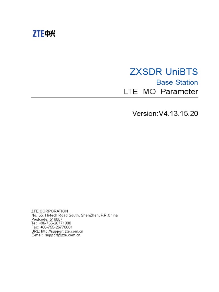 Zte Lte Mo Parameter | PDF | Duplex (Telecommunications) | License