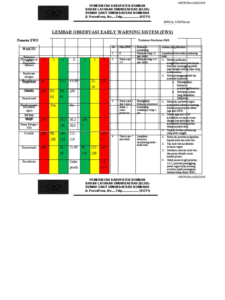 MR03a.1.RI LEMBAR OBSERVASI EWS | PDF