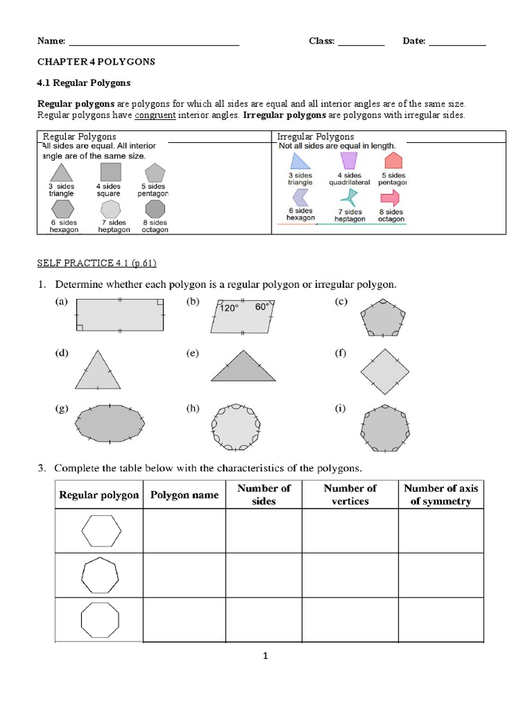 KSSM Mathematics Form 2 Chapter 4 Polygons | PDF | Polygon | Triangle