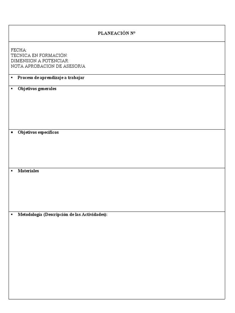 Formato Planeacion Cam | PDF