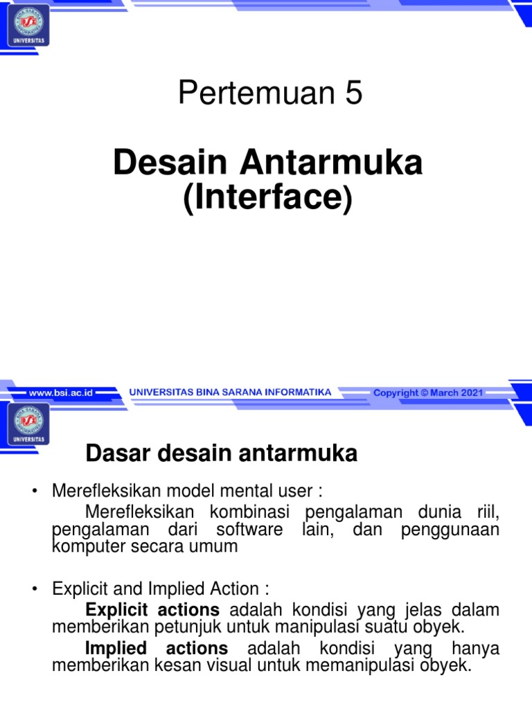 Pertemuan 5: Desain Antarmuka (Interface | PDF