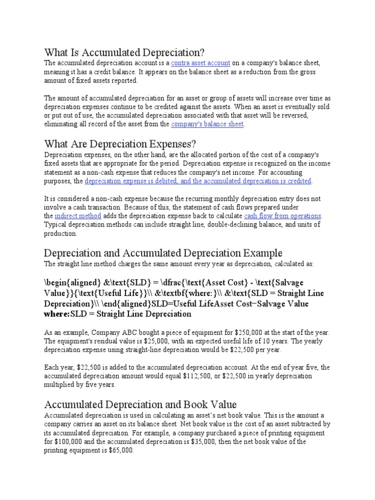 What Is Accumulated Depreciation?: Contra Asset Account | PDF | Book ...