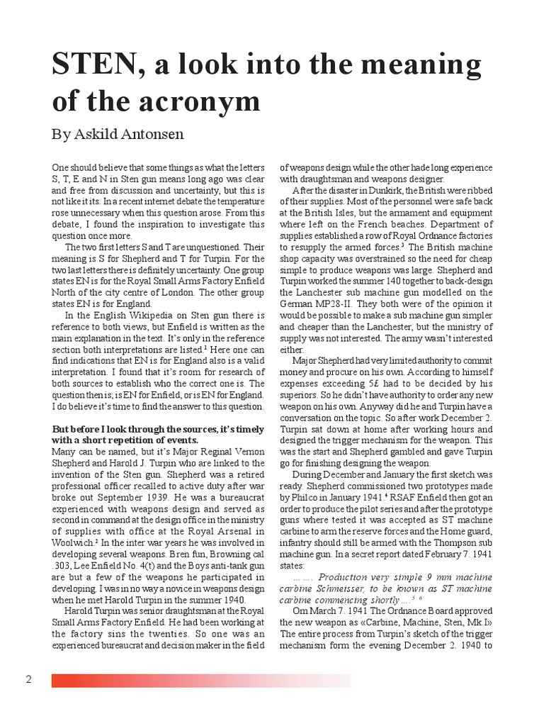 STEN Engl Version | PDF | Military | Firearms