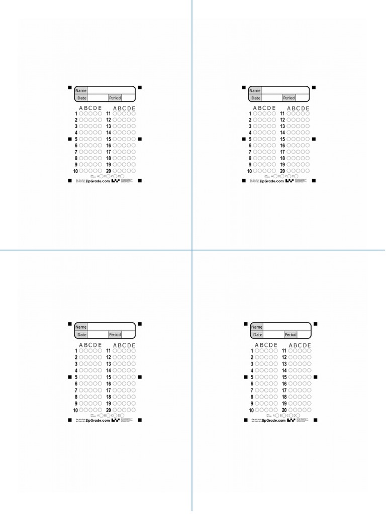 Zipgrade Answer Sheets | PDF