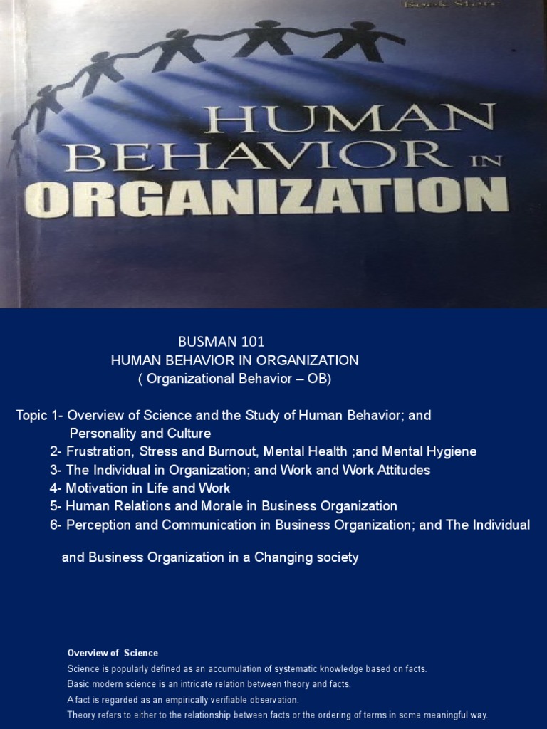 Human Behavior (OB) | PDF | Organizational Behavior | Science