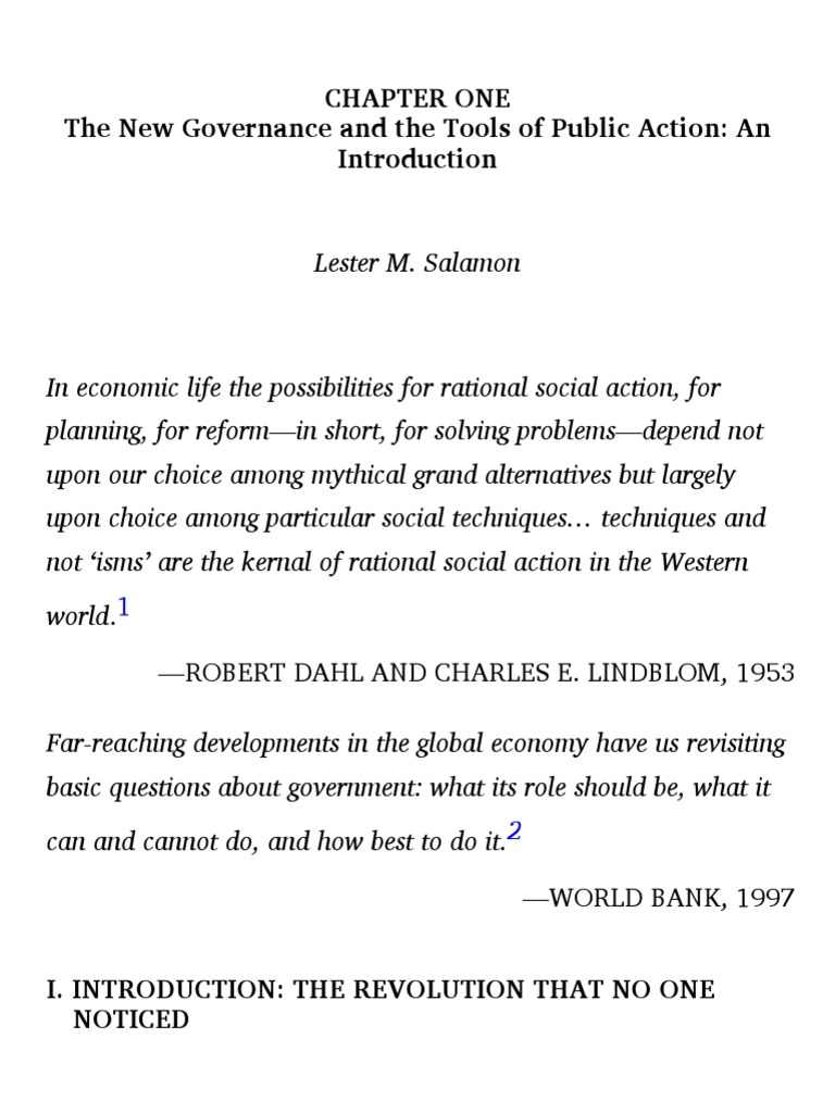 Tools of Government in Public Action | PDF | Governance | Public ...
