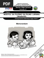 M2 Filipino Sa Piling Larang Akademiks MODYUL 2 GR 12 ABSTRAK | PDF