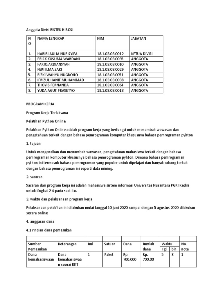 Laporan Divisi RISTEK | PDF