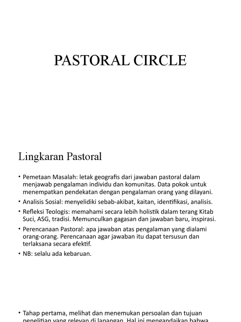 Pastoral Circle & Method in Ministry | PDF