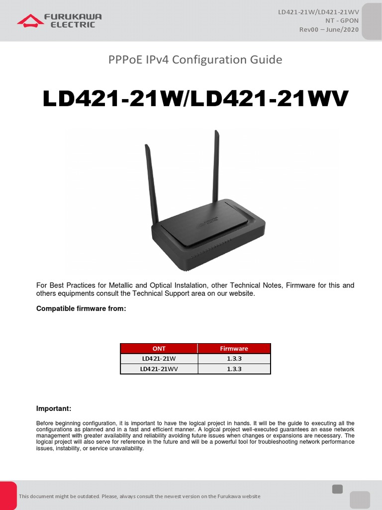 NT - LD421-21W and LD421-21WV - PPPoE IPv4 Configuration Guide | Download Free PDF | Information ...