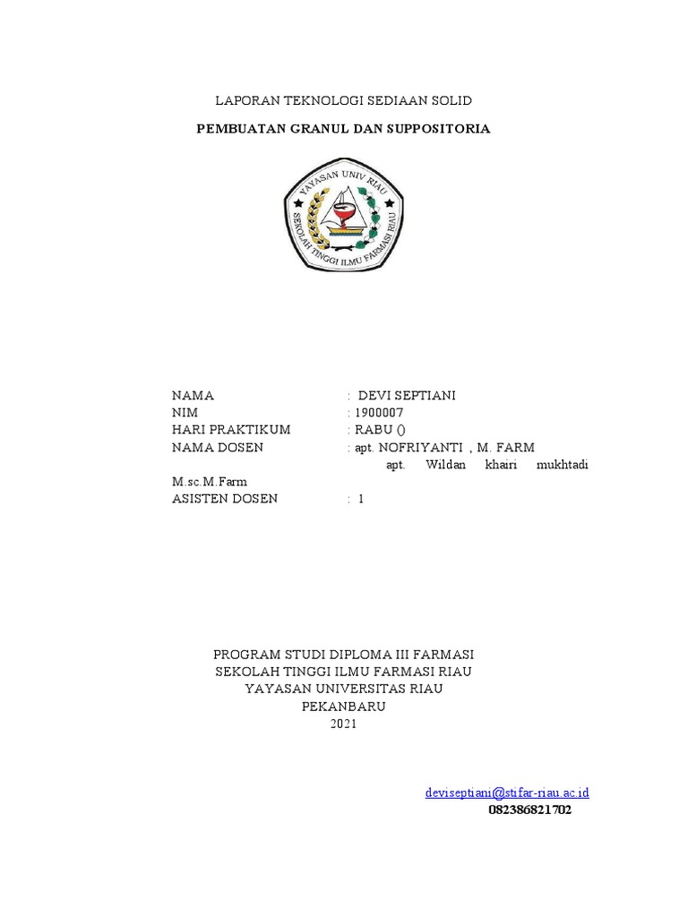 Laporan Teknologi Sediaan Solid | PDF