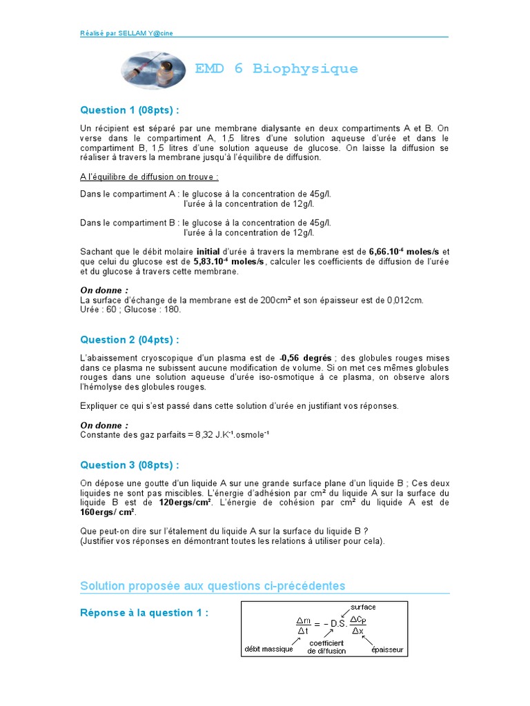 Emd 6 | PDF | Osmose | Membrane cellulaire