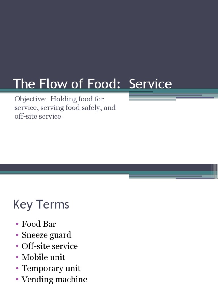 The Flow of Food Service | PDF | Kitchen Utensil | Hygiene
