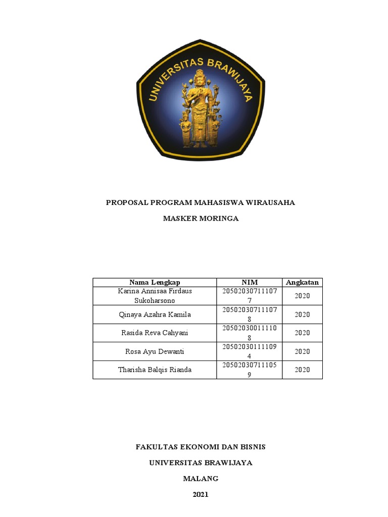 Proposal Program Mahasiswa Wirausaha 1 | PDF