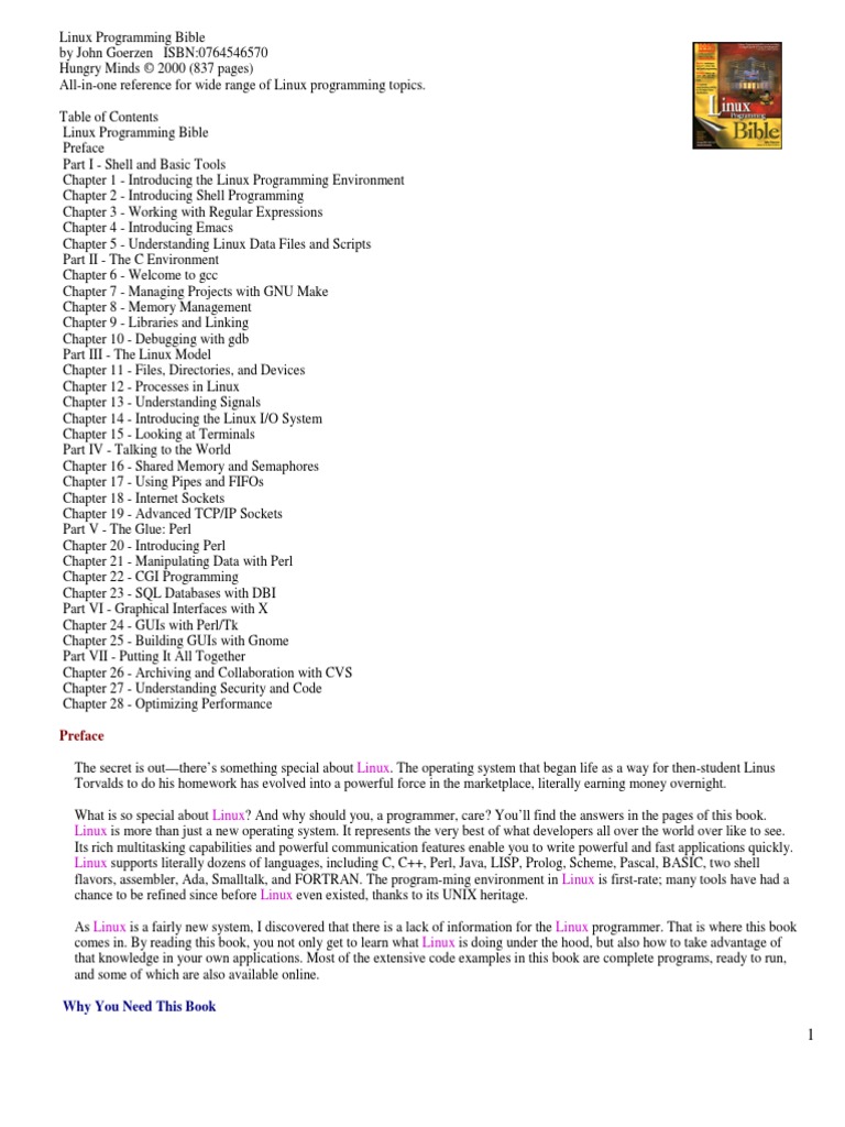 Linux Programming Bible - John Goerzen | PDF | Command Line Interface ...