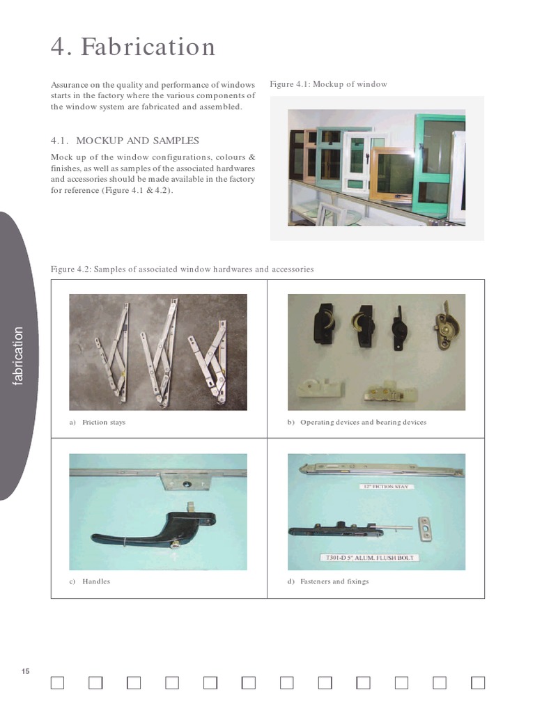 Fabrication: 4.1. Mockup and Samples | PDF | Window | Machines