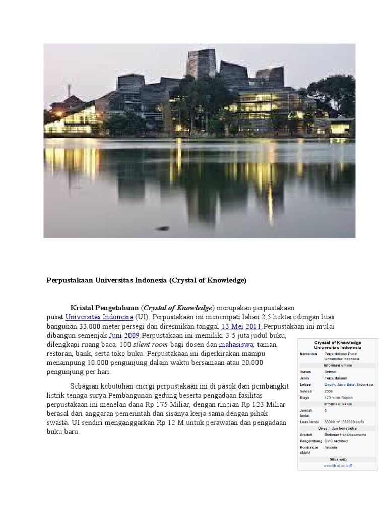 Penjelasan Perpus UI | PDF