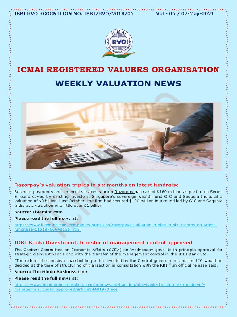 Vol - 6 07-May-2021 - Weekly Valuation News | PDF | Valuation (Finance ...