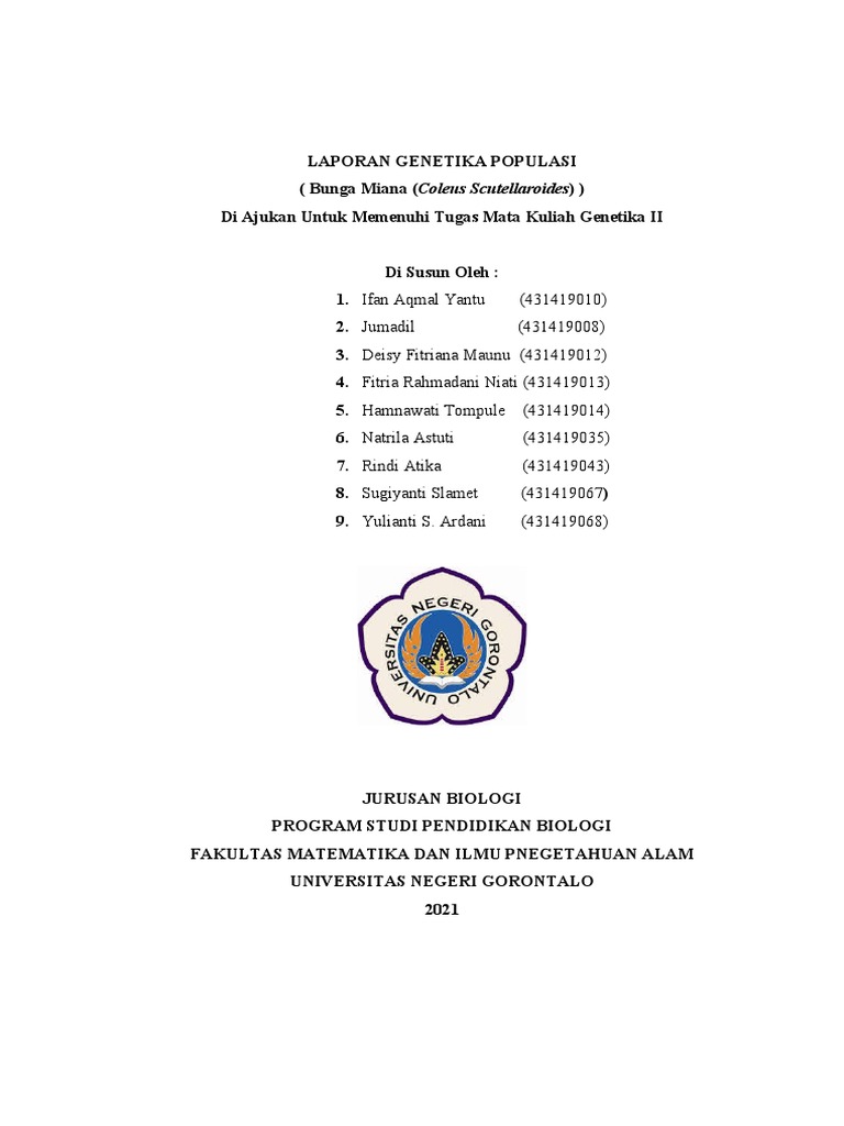 Genetika Populasi Bunga Miana: Analisis Fenotip | PDF