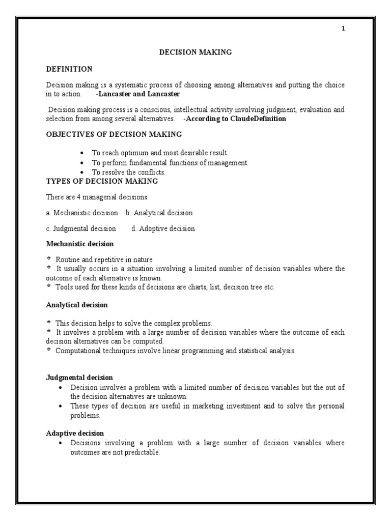 Decision Making | PDF | Decentralization | Decision Making