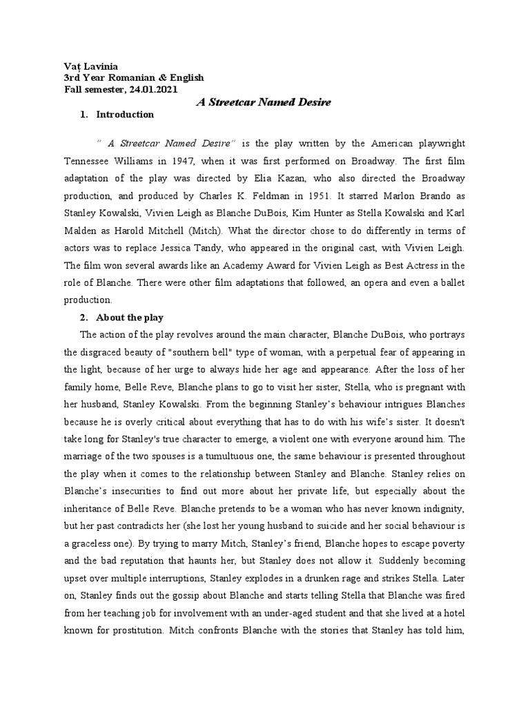 A Streetcar Named Desire | PDF