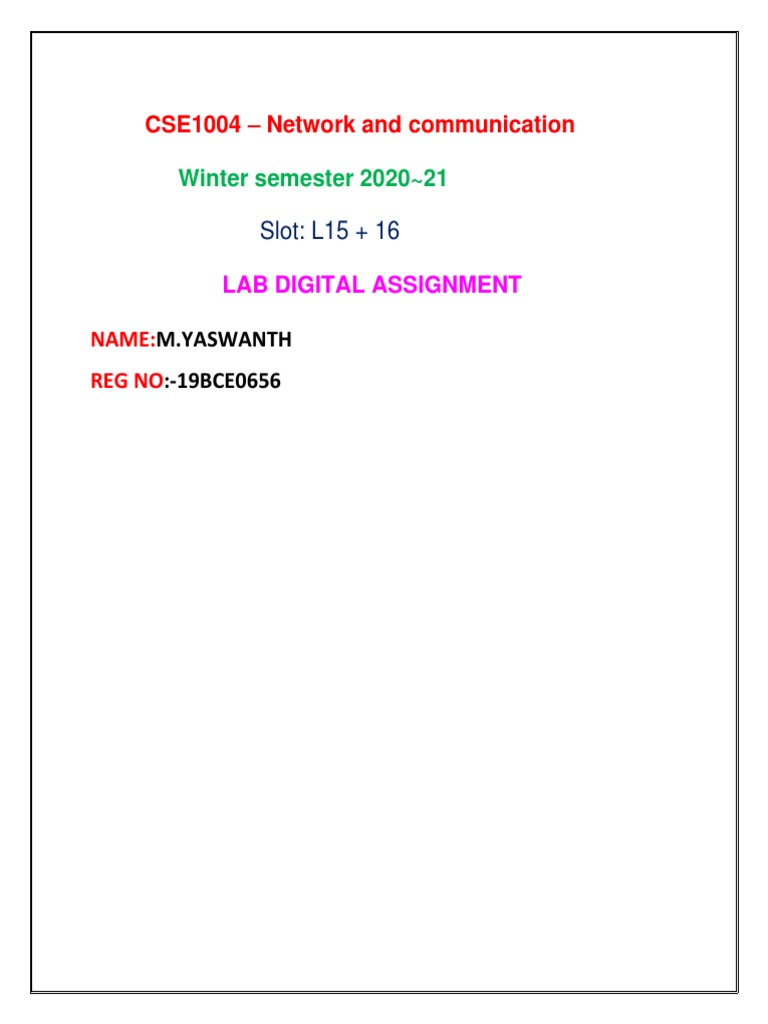 CSE1004 - Implement Link State Routing Protocol | PDF | Routing | Data ...