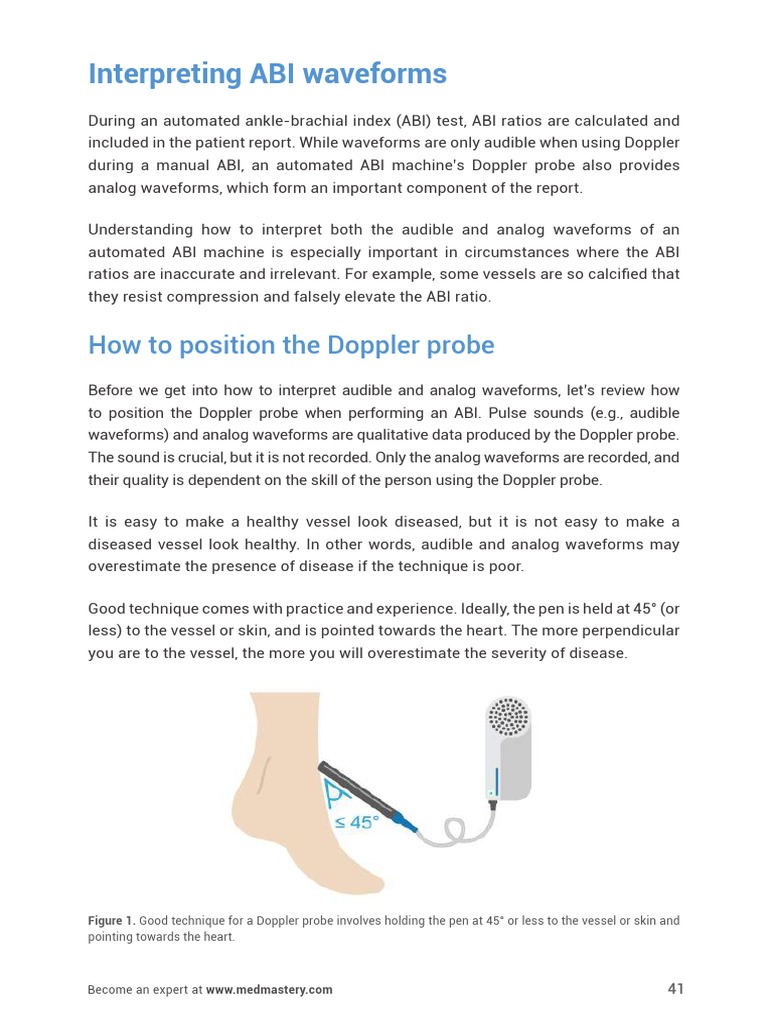 Interpreting ABI Waveforms: How To Position The Doppler Probe | PDF