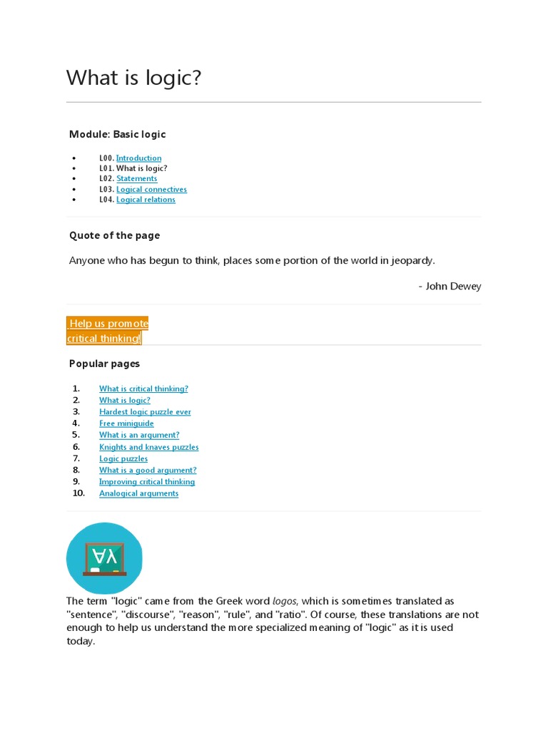  What Is Logic PDF Logic Reason