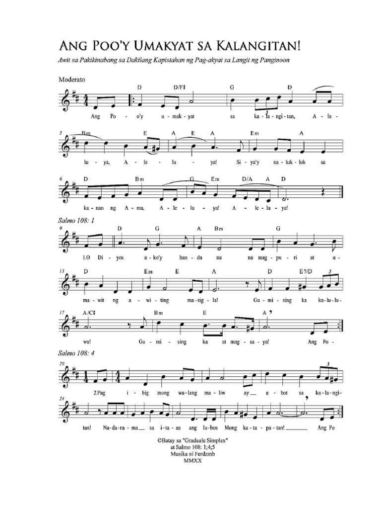 Ang Poo'y Umakyat Sa Kalangitan | PDF